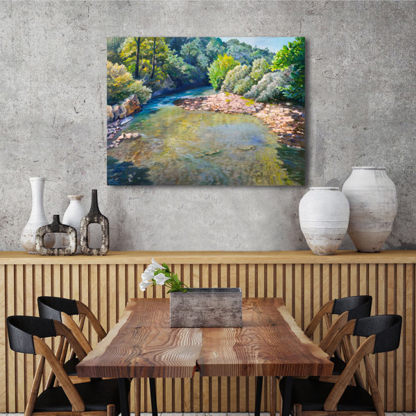 Union Rustic Bend in the Stream von Adriano Galasso - Gemälde auf Leinwand | Wayfair.de